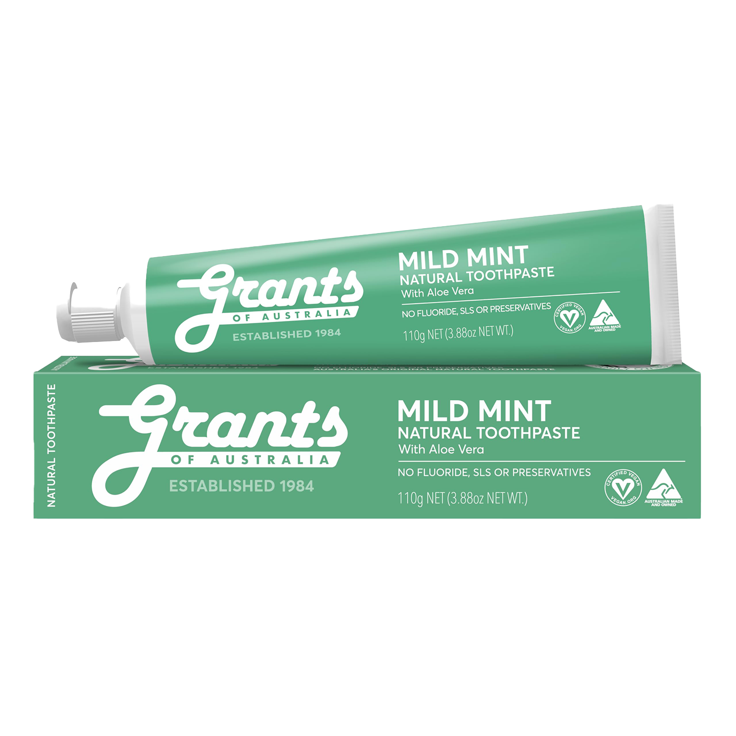 GRANTS MILD MINT TOOTHPASTE (110g) – Eatraw Organic Delivery